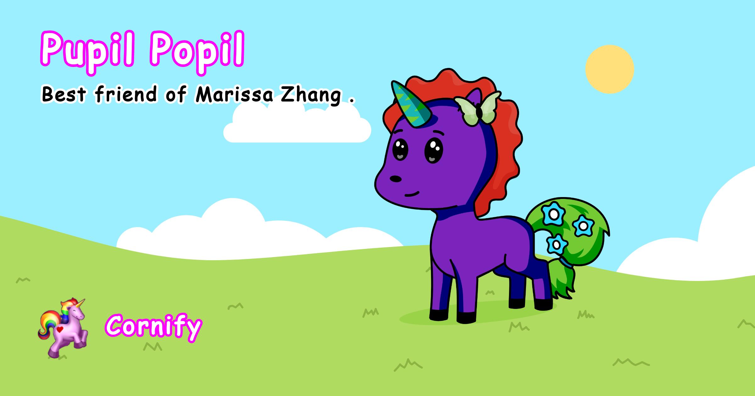 Pupil Popil the unicorn