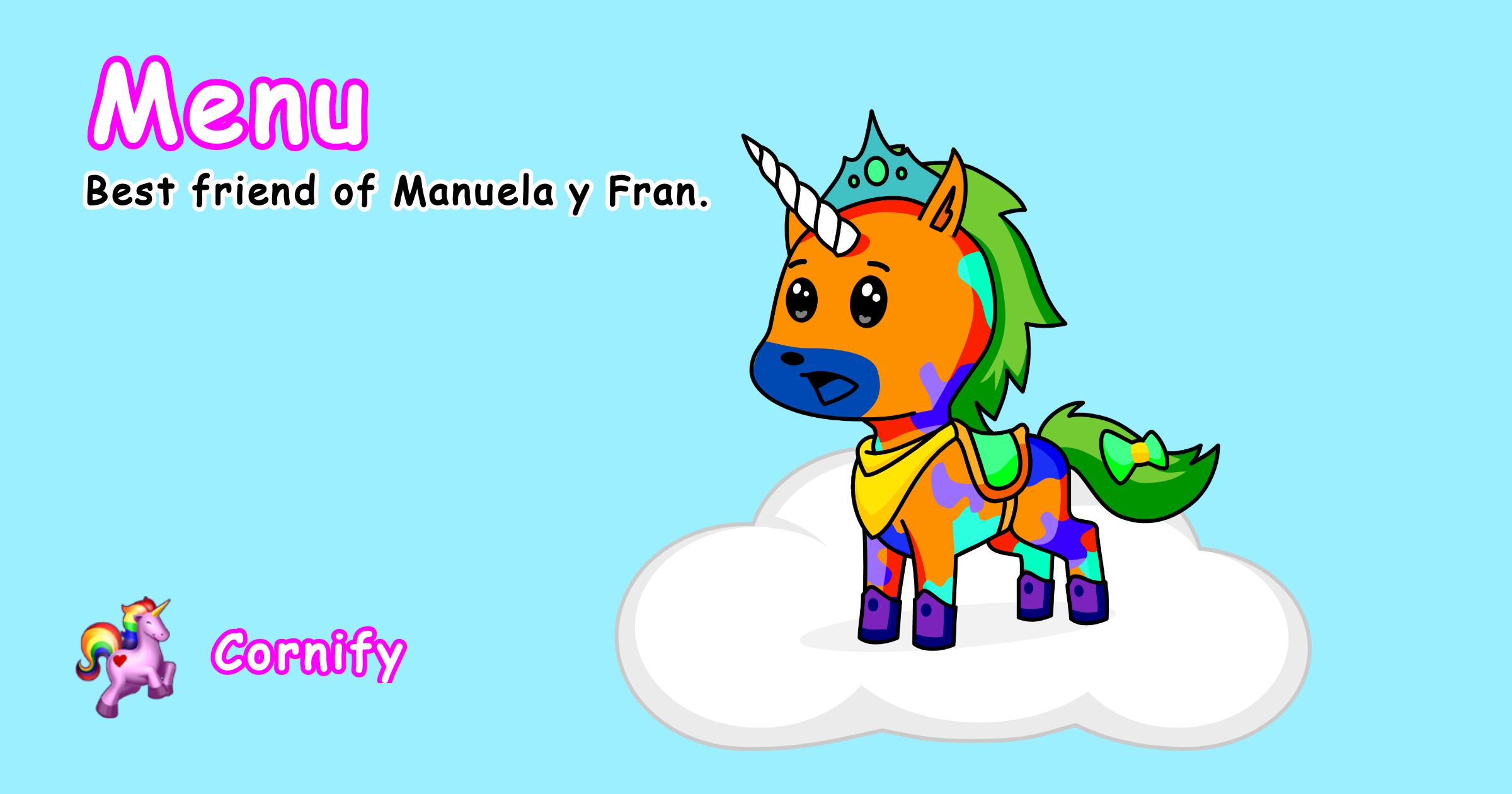 Menu the unicorn