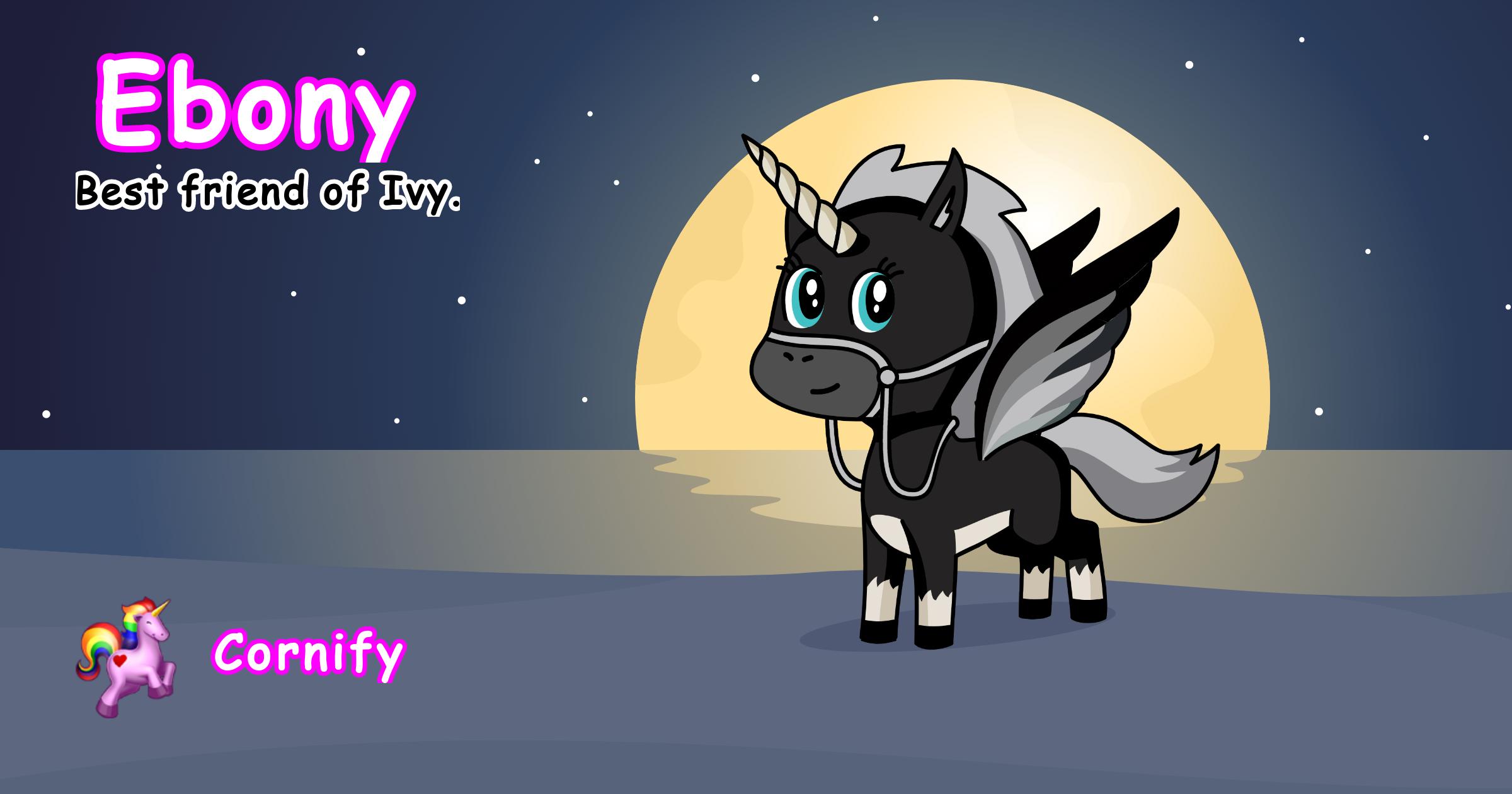 Ebony the unicorn