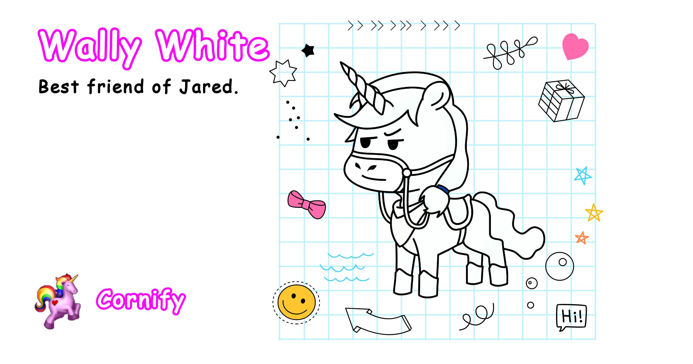 Wally White the unicorn