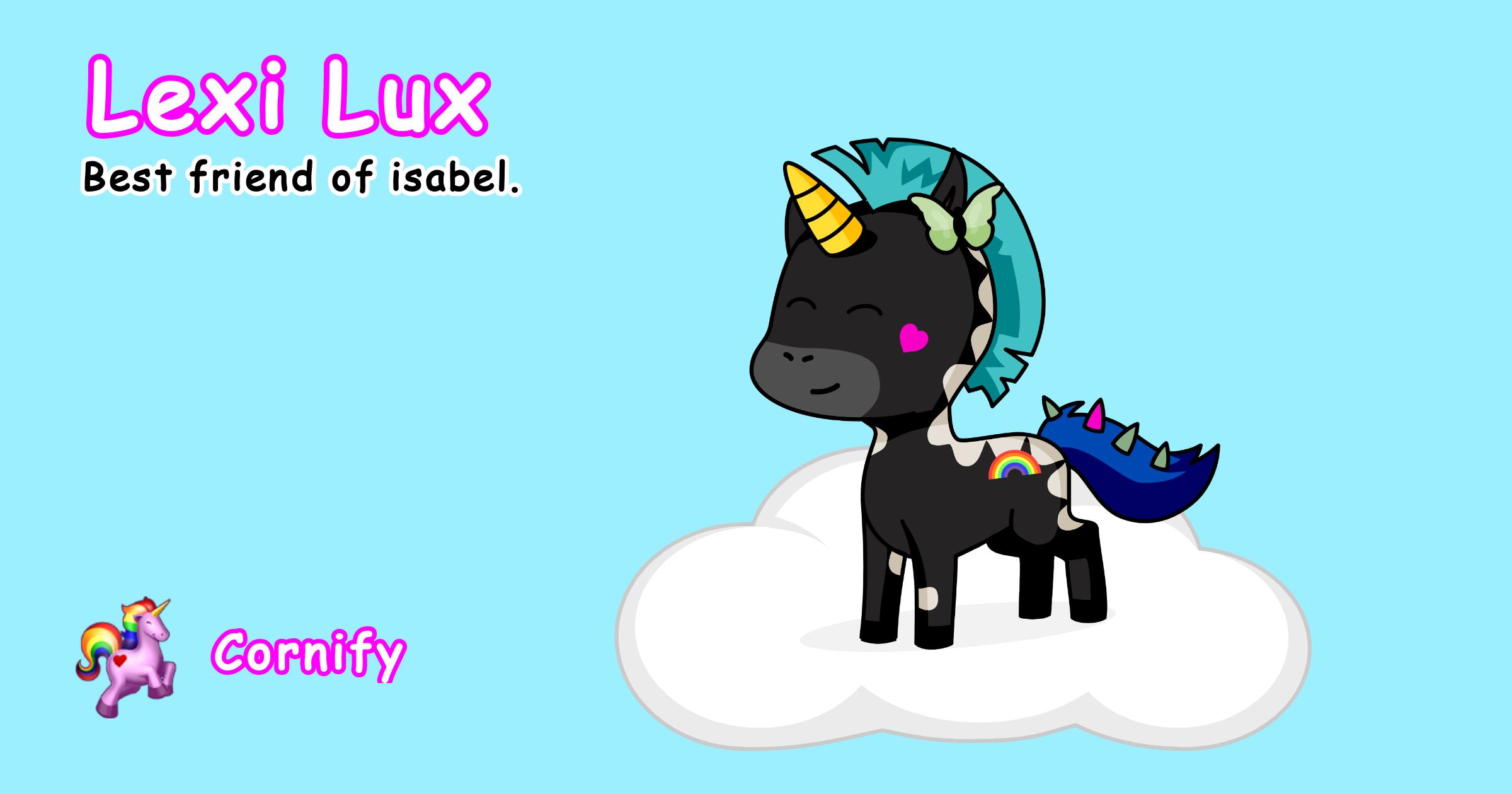 Lexi Lux the unicorn