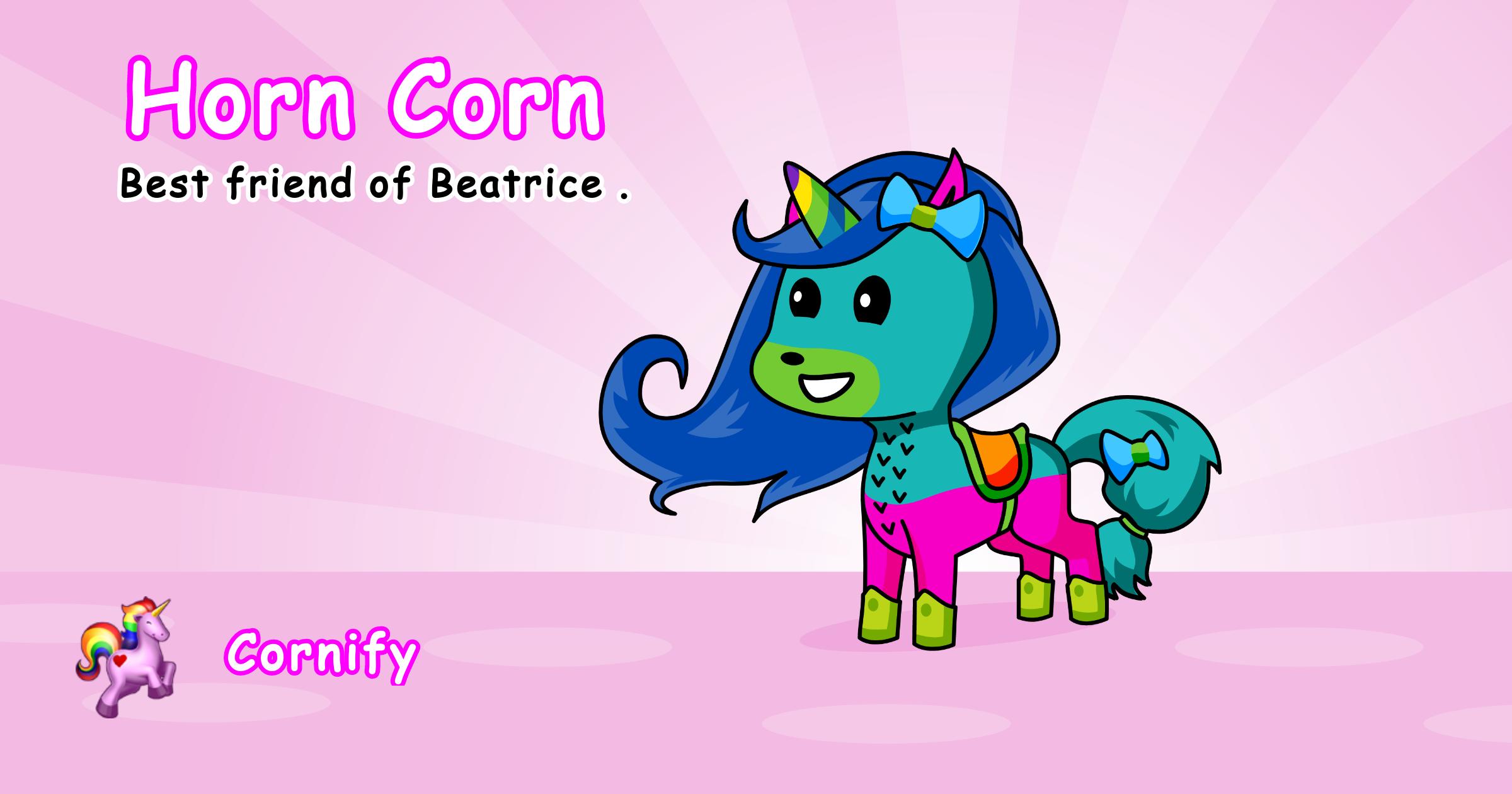 Horn Corn the unicorn